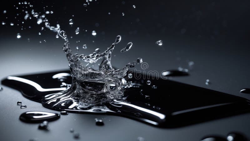 Liquid Alcohol Spilling on a Black Surface Stock Photo - Image of ...