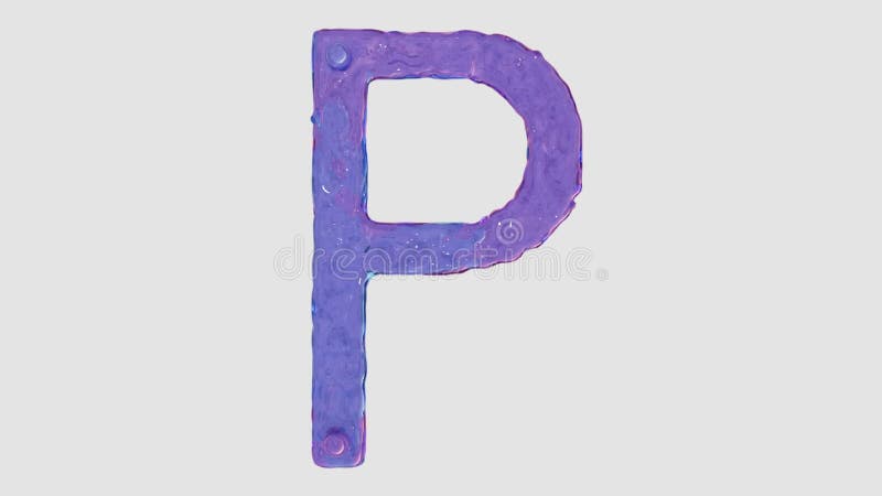 Liquid Alphabet: Letter I Made from Pink and Blue Animated Liquid Flows ...