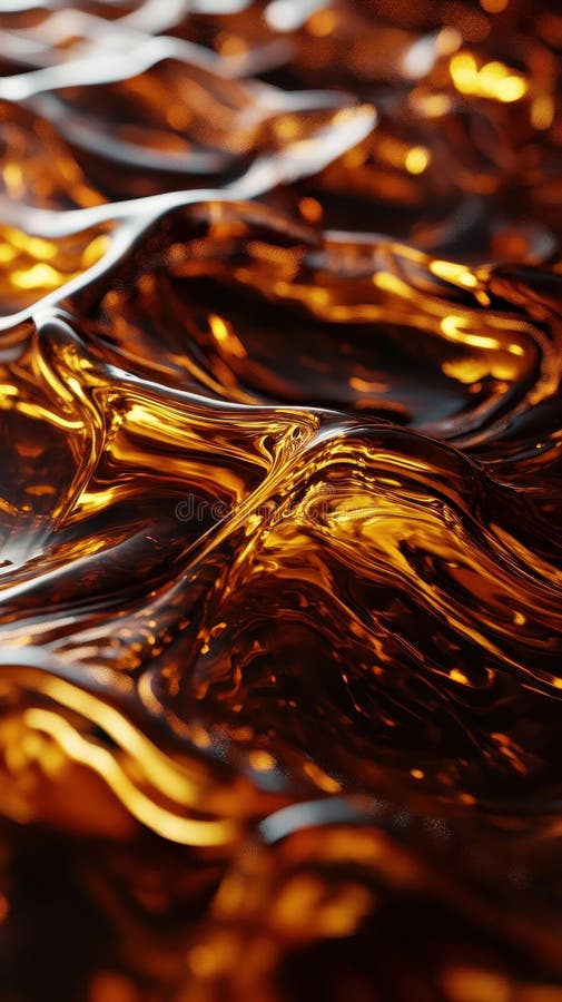 Liquid Amber Captures Light and Movement in Dynamic Wave Patterns Stock ...