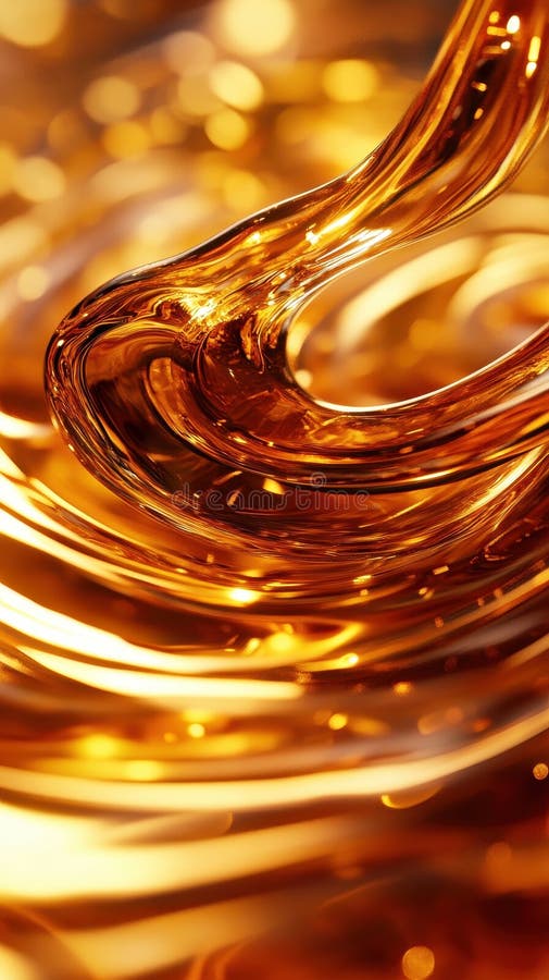 Liquid Amber Flows in Intricate Patterns Creating a Mesmerizing Texture ...