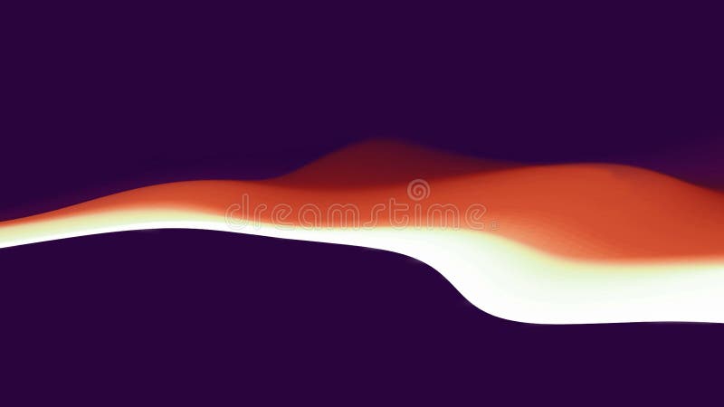 Liquid Animation of 3d Orange Wave on Blue Background. Fluid Shape ...