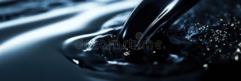 Liquid Black Substance Flowing Smoothly in a Dynamic Swirling Motion ...