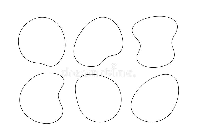 Liquid Blob Shapes, Vector Organic Irregular Empty Thik Random Forms ...
