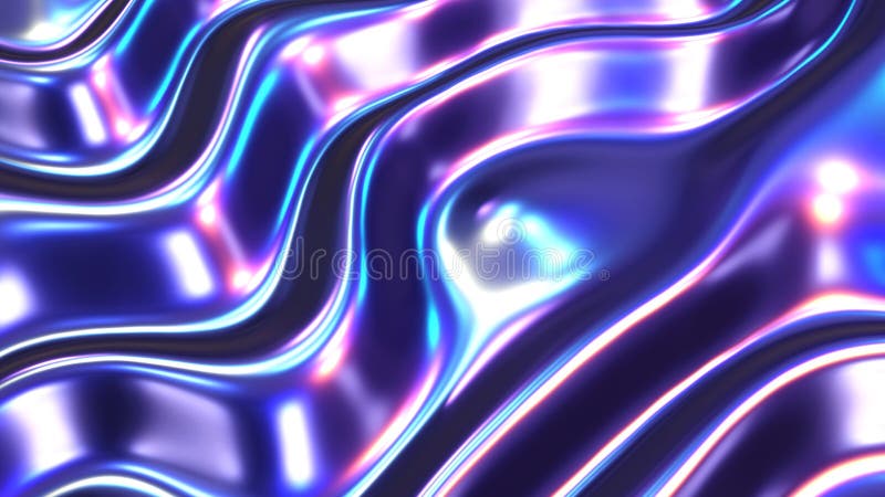 Liquid Blue Chrome Waves Background, Shiny and Lustrous Metal Pattern ...