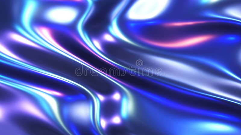 Liquid Blue Chrome Waves Background, Shiny and Lustrous Metal Pattern ...