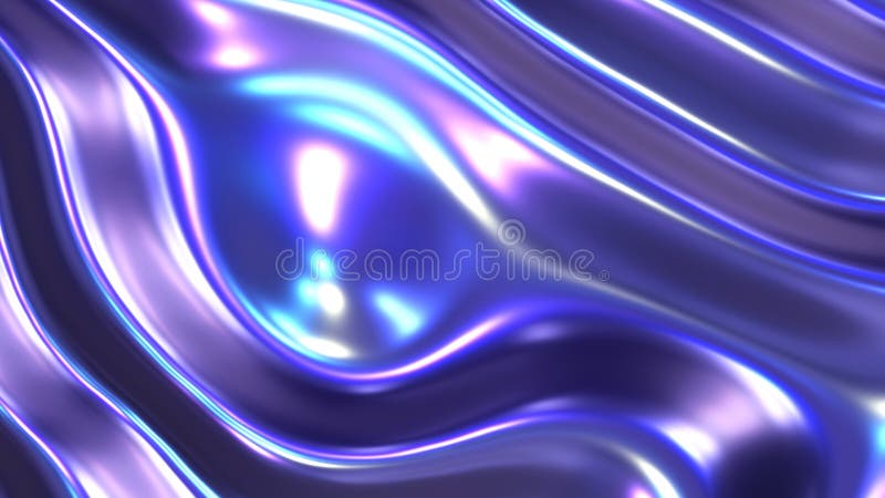 Liquid Blue Chrome Waves Background, Shiny and Lustrous Metal Pattern ...