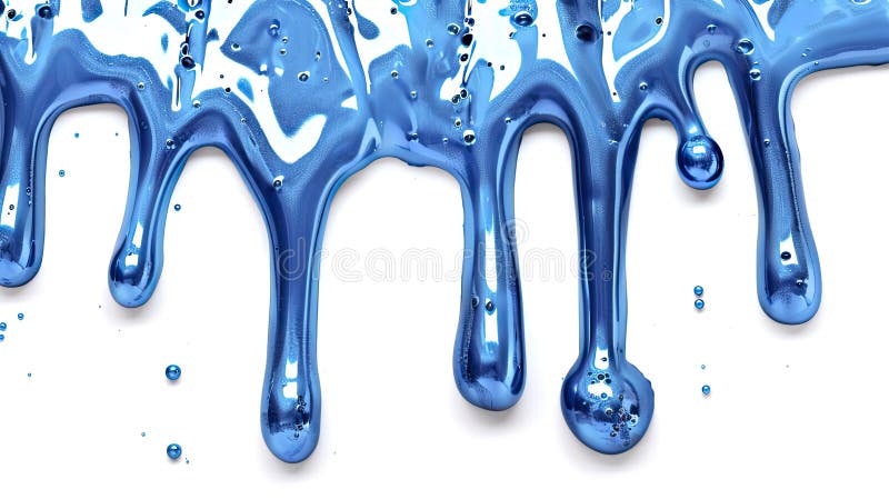 Liquid Blue Metal Dripping 3d Illustration. Generative AI Stock ...