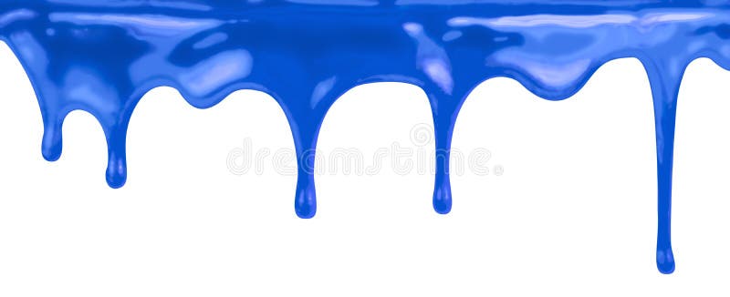 Liquid Blue Paint Dripping on White with Clipping Path Included Stock ...