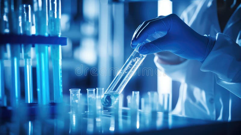 Liquid blue test tubes stock illustration. Illustration of experiment ...