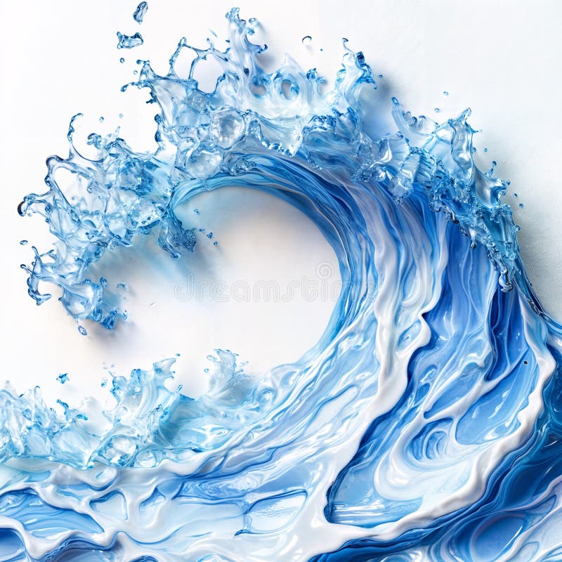 Liquid Blue Wave Fluid with White Background Stock Illustration ...