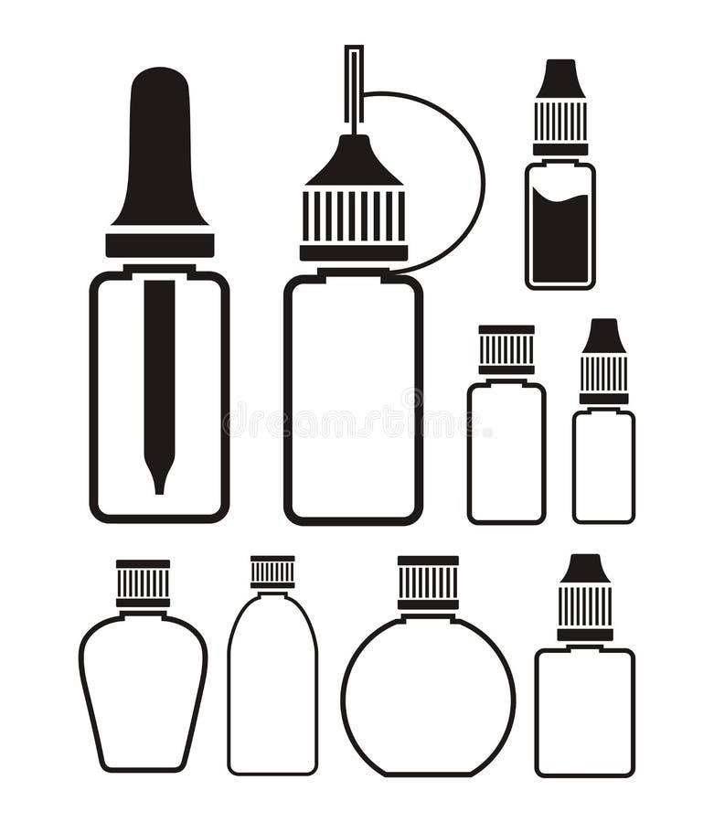 Liquid bottle - icon sets stock vector. Illustration of drink - 49847722