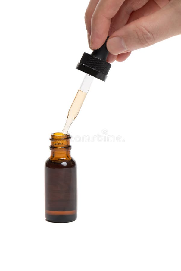 Liquid Bottle and Straight Dropper Stock Image - Image of hand, bottle ...