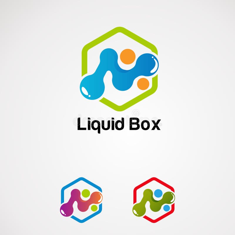 Liquid Box Logo Vector with Colorful Concept Icon, Element, and ...