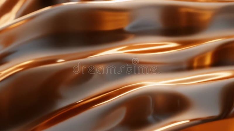 Liquid Bronze with Smooth, Flowing Waves. Shiny Metallic Texture ...