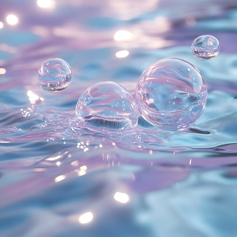 Liquid Bubble,Liquid Bubblepink, Molecule Inside Liquid Bubble on Water ...
