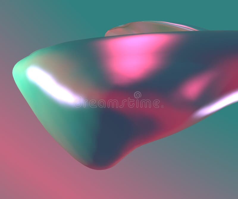 Liquid Bubble Floating in Space Against Teal and Ping Background. Stock ...