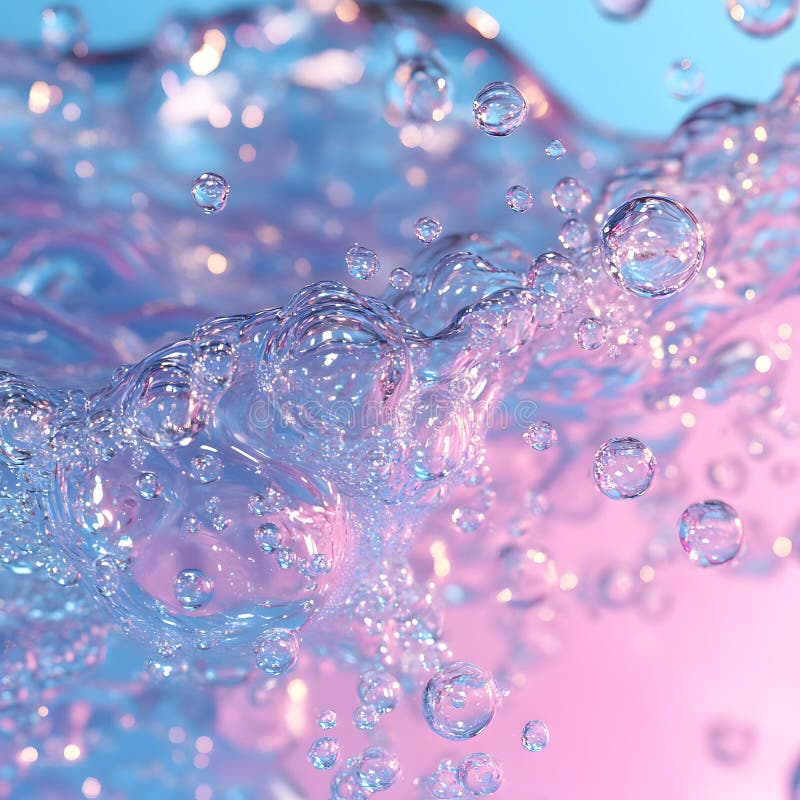 Liquid Bubble,Liquid Bubblepink, Molecule Inside Liquid Bubble on Water ...