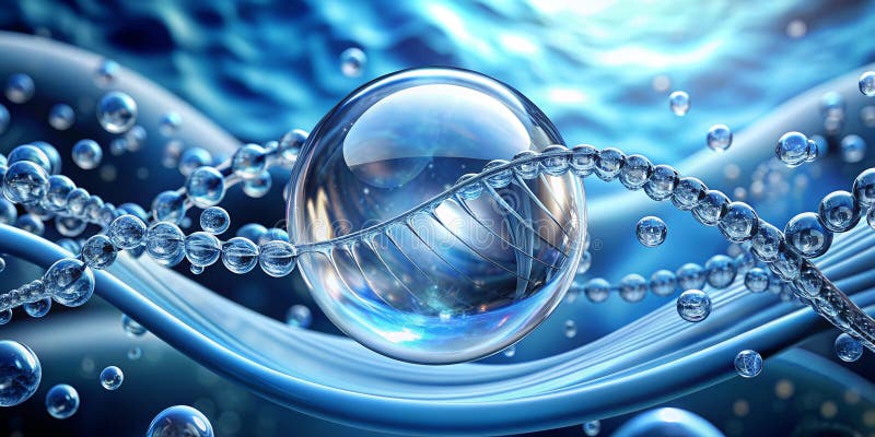 Liquid Bubble Molecule Inside Liquid Bubble on DNA Water Splash ...