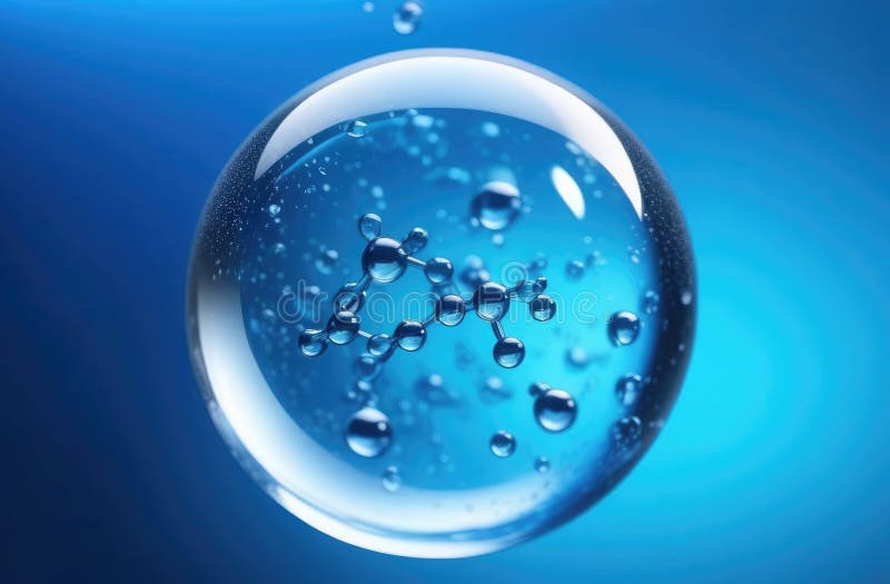 Liquid Bubble, Molecule Inside Liquid Bubble on DNA Water Splash ...