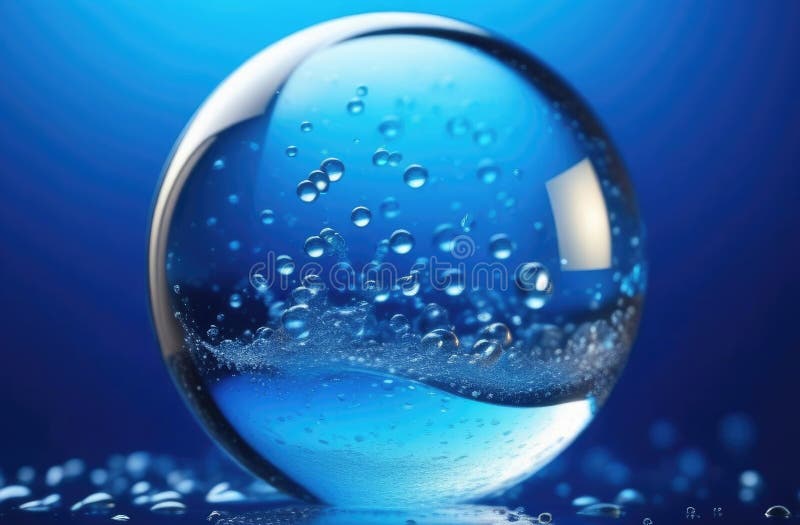 Liquid Bubble, Molecule Inside Liquid Bubble on DNA Water Splash ...