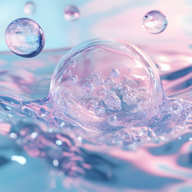 Liquid Bubble, Molecule Inside Stock Illustration - Illustration of ...