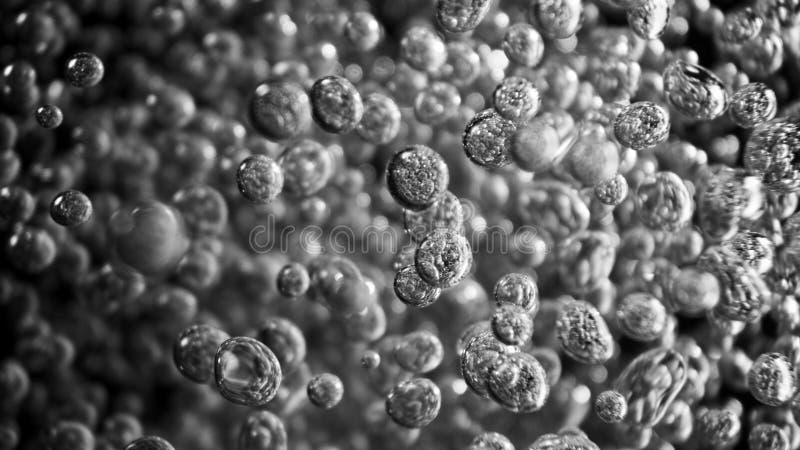 Liquid Bubbles in Water, Molecule Inside Liquid Stock Image - Image of ...