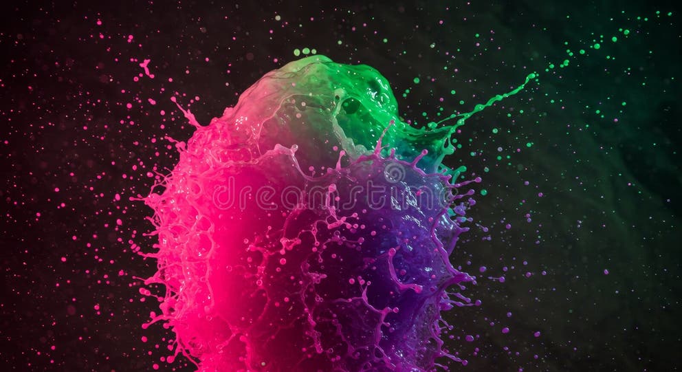 Liquid Burst Rainbow Explosion Vibrant Colors Explode Symbolizing ...