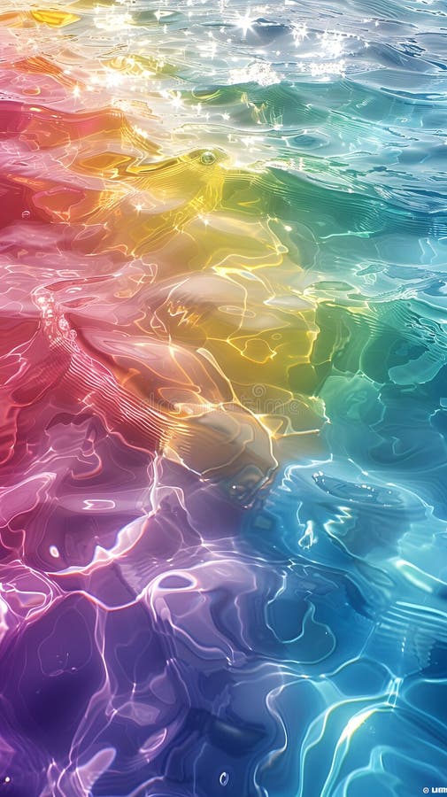 Water Reflects a Rainbow of Colors in the Pool, Creating an Artistic ...