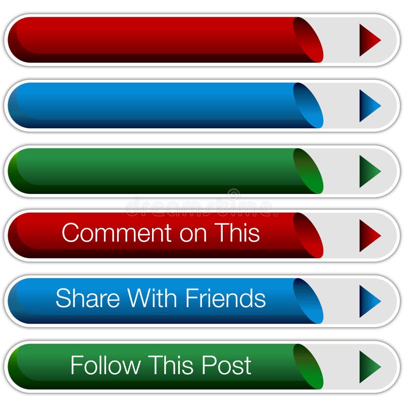 Button Web Icons in Various Colors Stock Vector - Illustration of ...