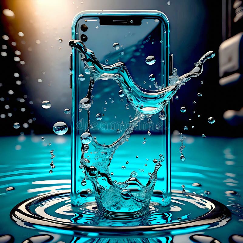 Liquid cellphone splash stock illustration. Illustration of screen ...