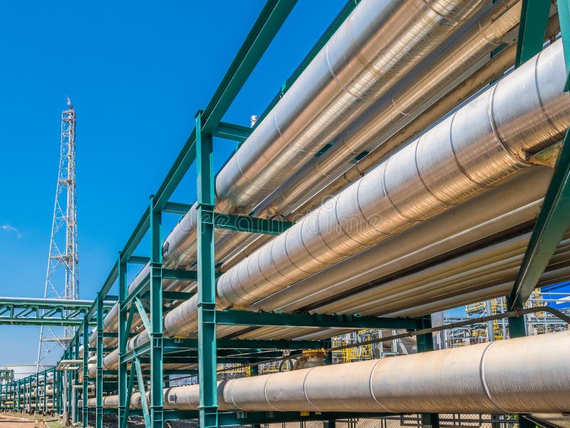 Transfer Pipe Line in Factory Stock Image - Image of mechanic ...