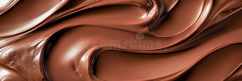 Liquid Chocolate Background. Delicious Chocolate Texture. Abstract Brown Chocolate Waves Flowing ...