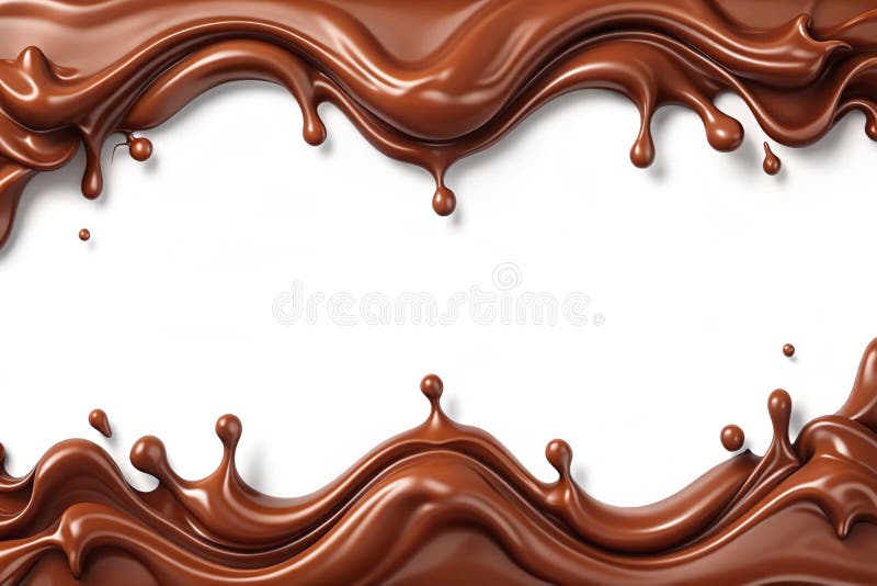 Liquid Chocolate Border Design Isolated on White Background Stock ...
