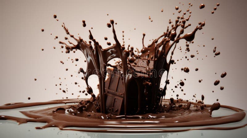 Liquid Chocolate Crown Splash. in a Liquid Chocolate Pool. Ai Generated ...