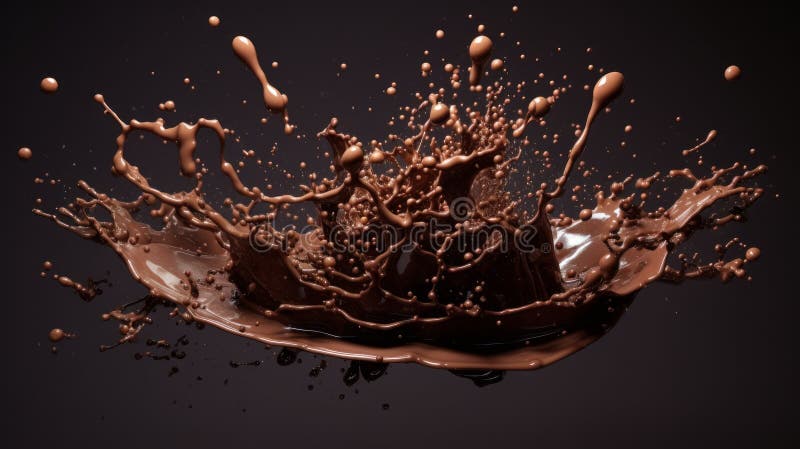 Liquid Chocolate Crown Splash. in a Liquid Chocolate Pool. Ai Generated ...