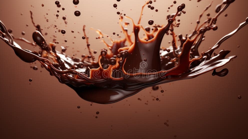 Liquid Chocolate Crown Splash. in a Liquid Chocolate Pool. Ai Generated ...