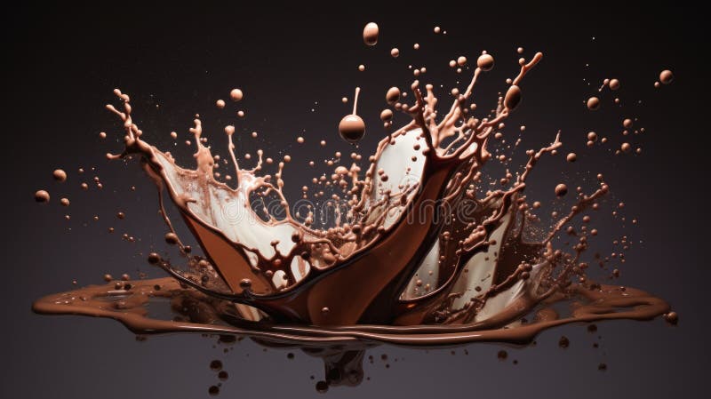Liquid Chocolate Crown Splash. in a Liquid Chocolate Pool. Ai Generated ...