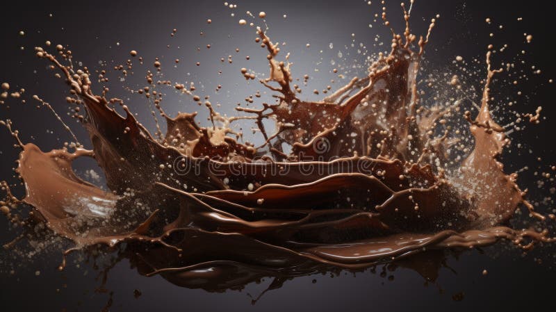 Liquid Chocolate Crown Splash. in a Liquid Chocolate Pool. Ai Generated ...