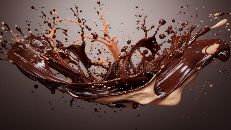 Liquid Chocolate Crown Splash. in a Liquid Chocolate Pool. Ai Generated ...