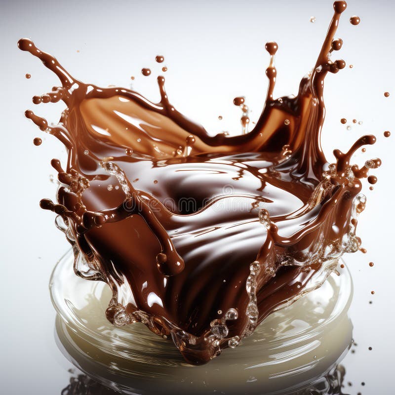 Liquid Chocolate Crown Splash. in a Liquid Chocolate Pool. with Circle ...