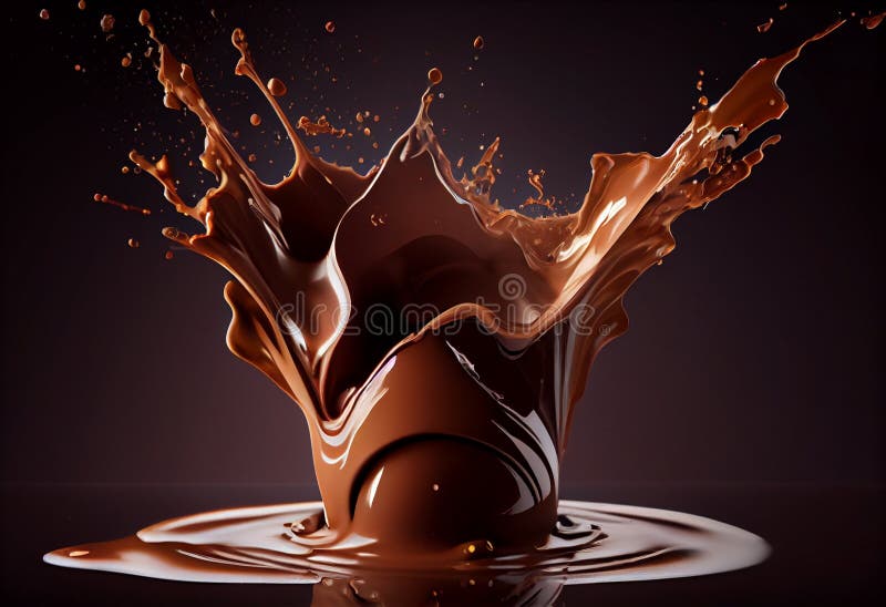 Liquid Chocolate Crown Splash. in a Liquid Chocolate Pool. with ...