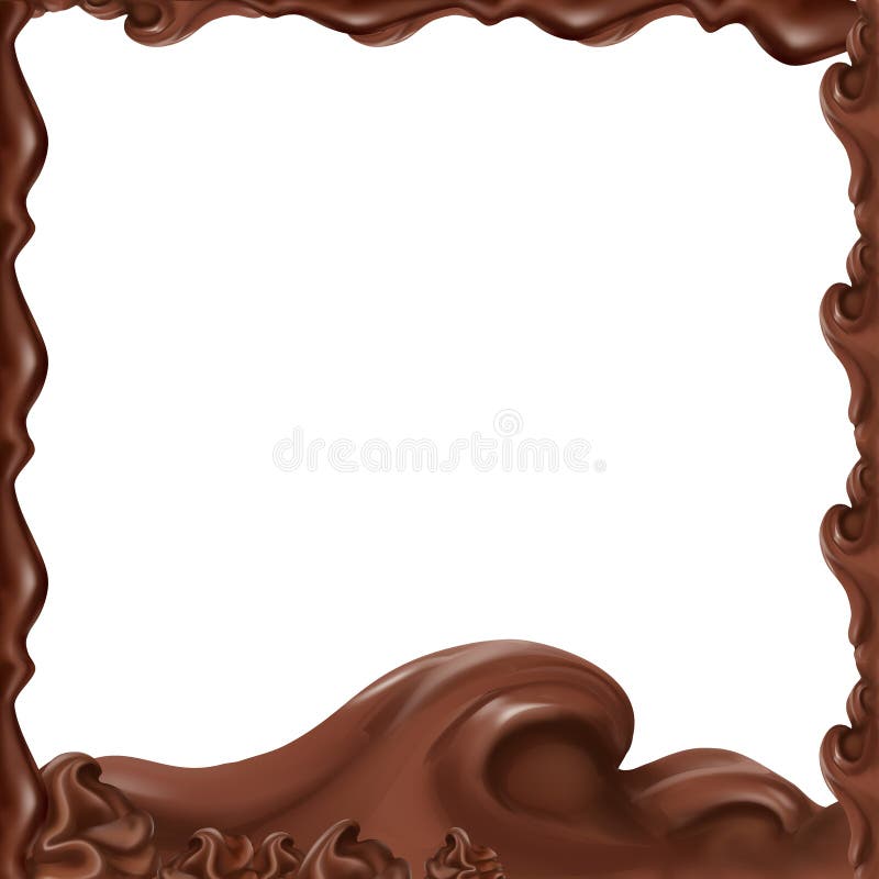 Liquid Chocolate Flowing Molten, Caramel Stock Vector - Illustration of ...