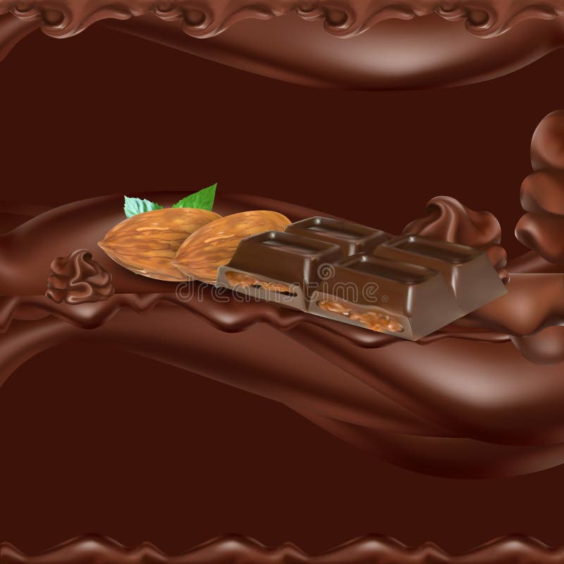 Liquid Chocolate, Flowing, Vector Stock Vector - Illustration of food ...