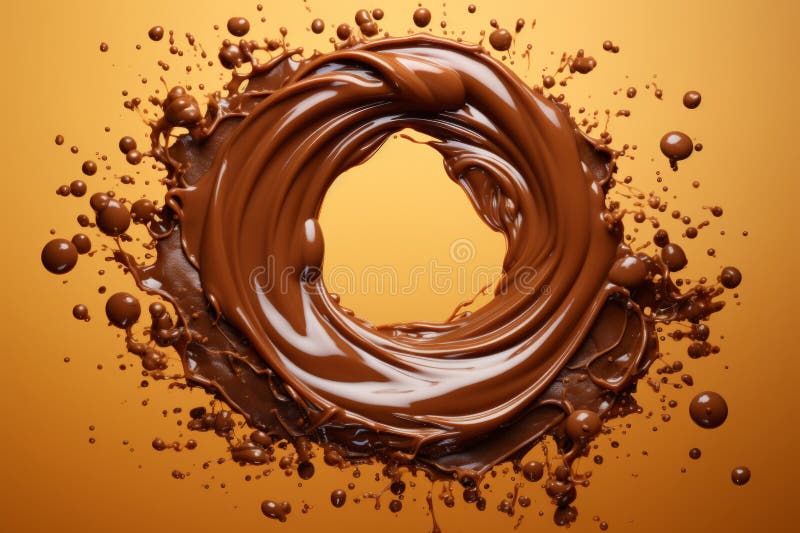 Liquid Chocolate Spiral Splash Explosion. Generative AI Stock Photo ...