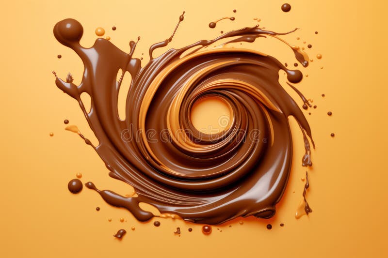 Liquid Chocolate Spiral Splash Explosion. Generative AI Stock Photo ...