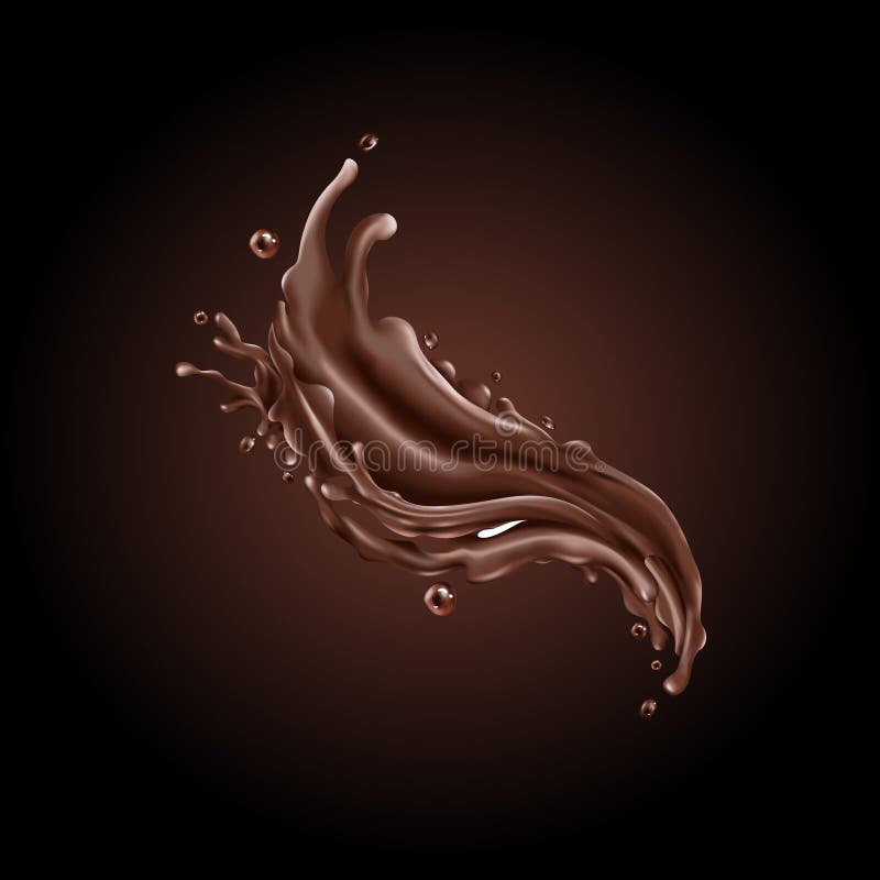 Liquid Chocolate Splash on a Dark Background Stock Vector ...