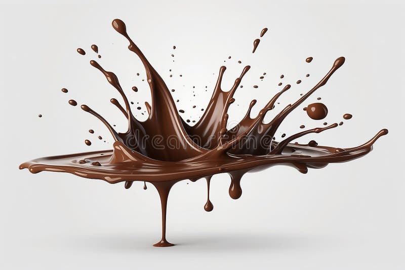 Liquid Chocolate Splash Isolated on White or Transparent Png Stock ...