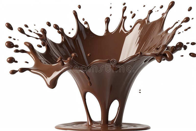 Liquid Chocolate Splash Isolated on White or Transparent Png Stock ...
