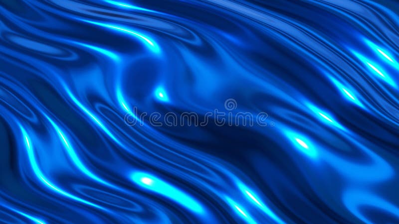 Liquid Chrome Waves Background, Shiny and Lustrous Blue Metal Pattern ...