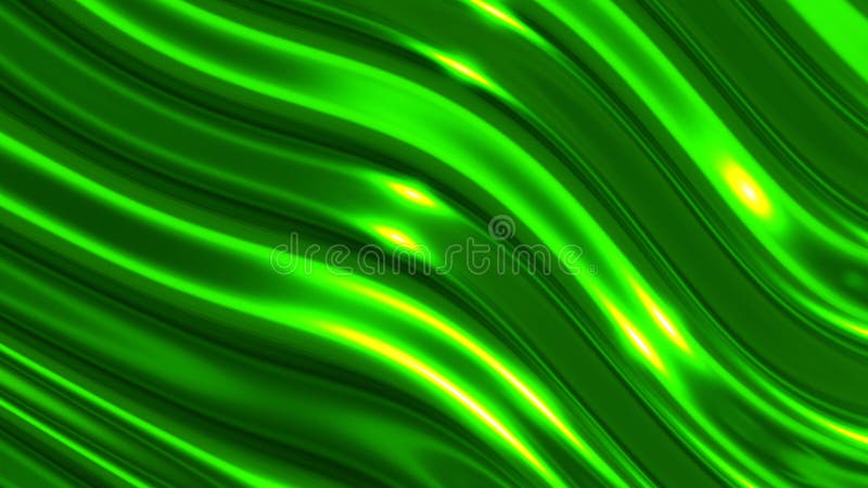 Liquid Chrome Waves Background, Shiny and Lustrous Green Metal Pattern ...